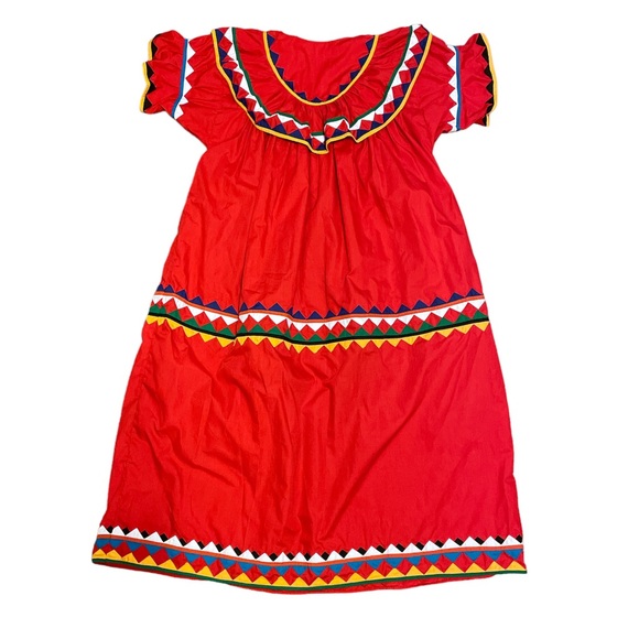 Dresses | Rare 197s Vintage American Red Patchwork Maxi Dress | Poshmark